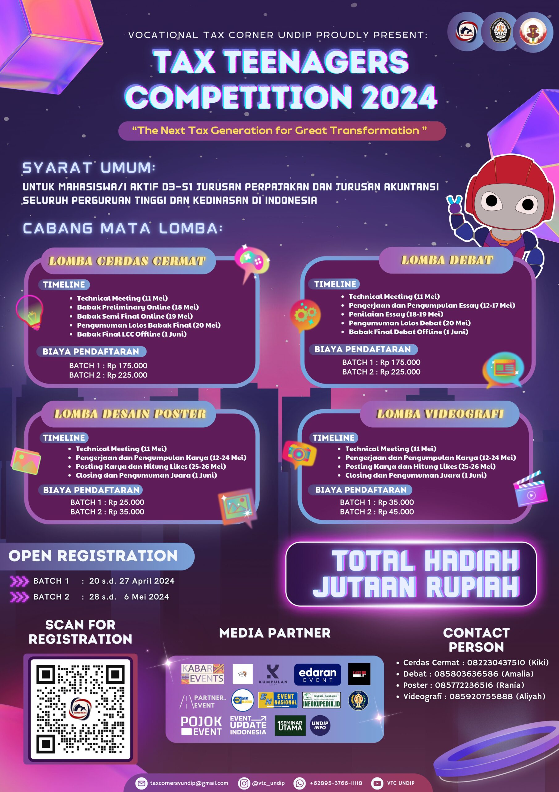 TAX TEENAGERS COMPETITION 2024 – Sekolah Vokasi Universitas Diponegoro